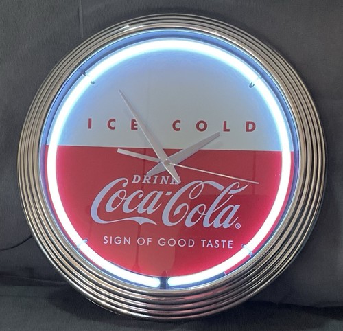 2013 Coca Cola Battery Op Neon Wall Clock 15 in wide x 2.5 In Deep | eBay