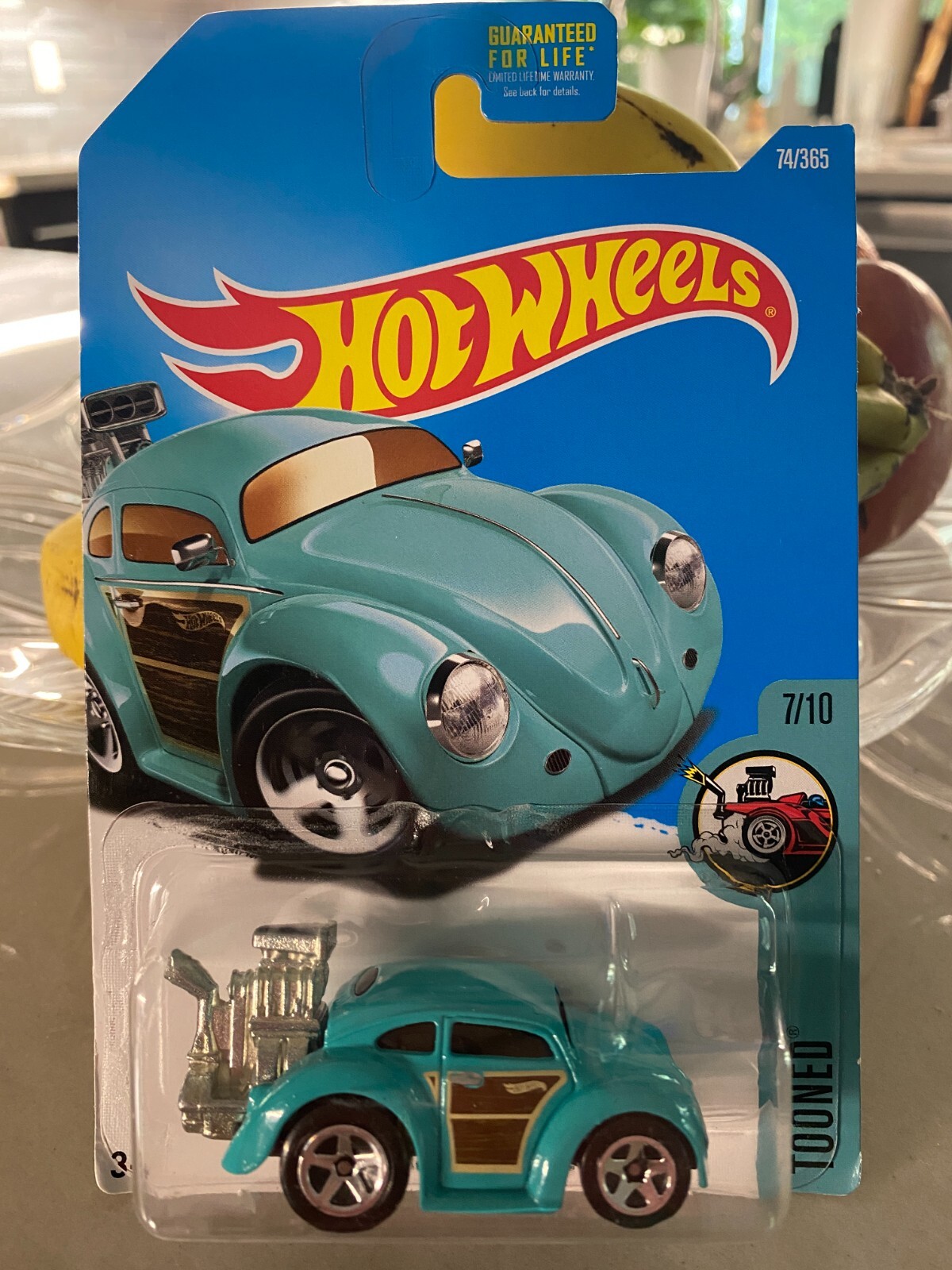 2017 Hot Wheels #74 Tooned 7/10 VOLKSWAGEN BEETLE Aqua w/Chrome 5 Spoke ...