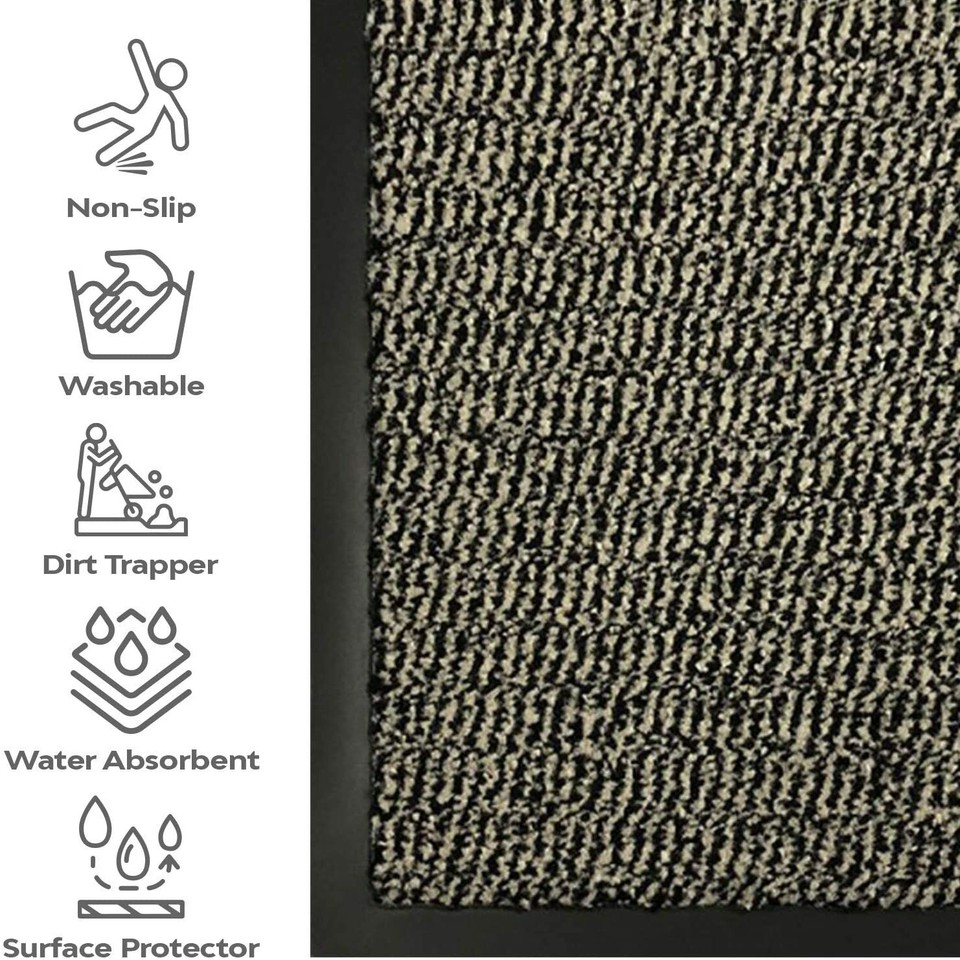 Barrier Door Mat Dirt Trapper Entrance Rug Washed Heavy Duty Non-Slip ...