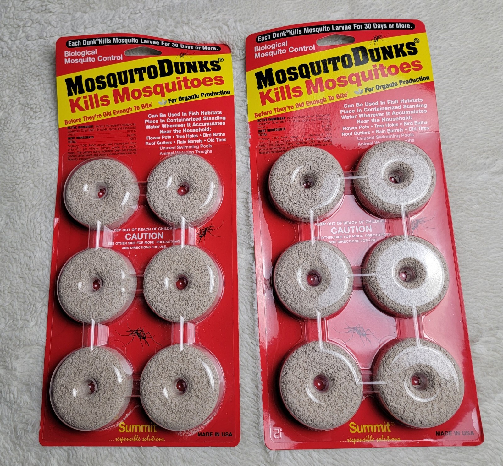 Mosquito Dunks 2 Packs Kills Mosquitoes Biological Control Summit 6 Pcs ...