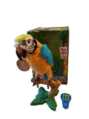 RARE Boxed Furreal Squawkers McCaw Talking Parrot with Remote/Perch ...