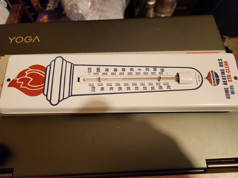 Vintage NOS Standard Oil Advertising Thermometer Standard Flame Fuel ...