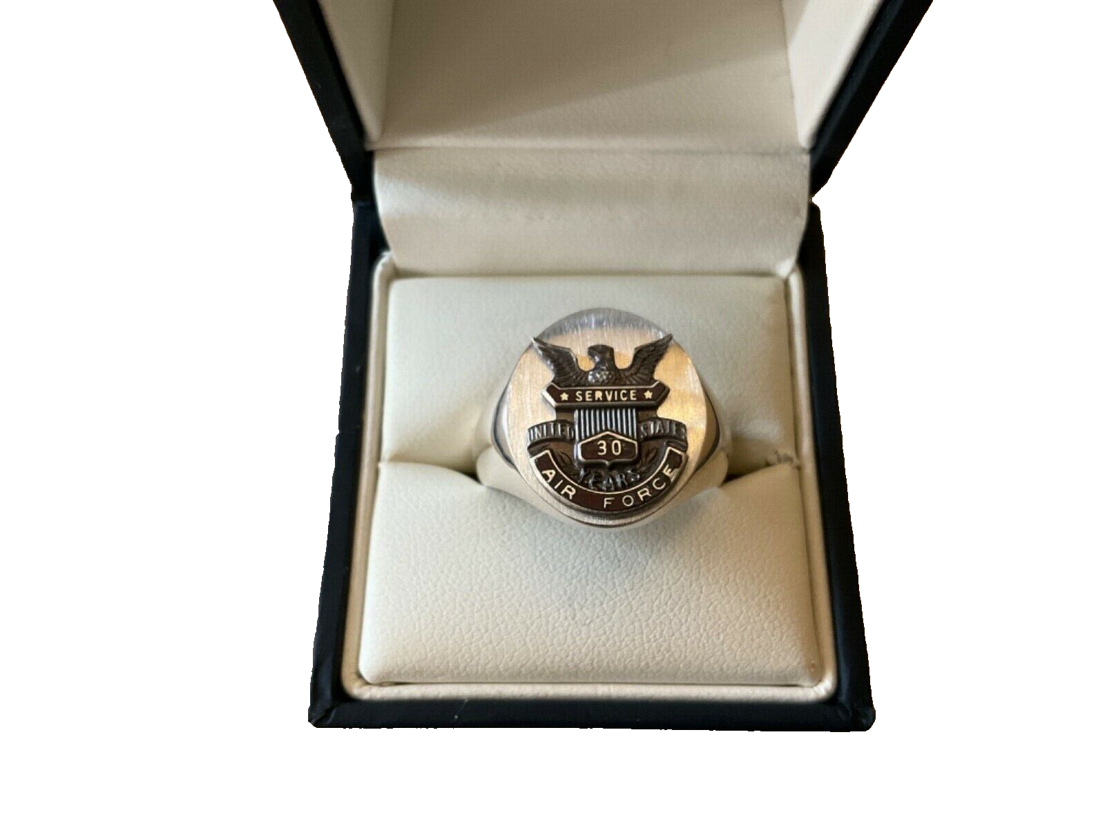Men’s Sterling Silver U.S. AIR FORCE 30 Year Service Signet Ring Size ...