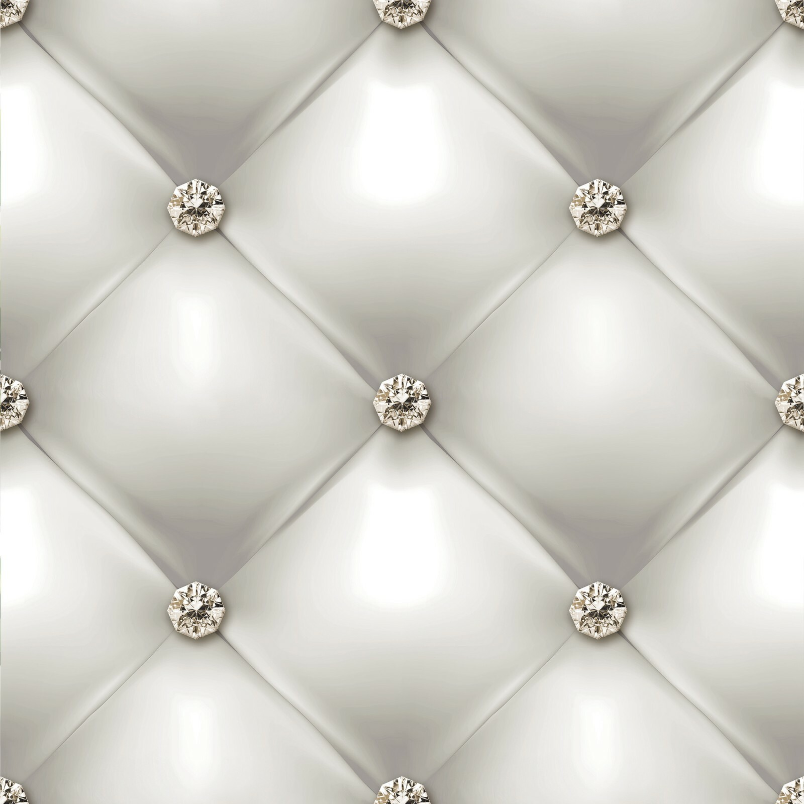 Quiilted 3D Effect WALLPAPER Diamonds Non-Woven Decor Wallcovering FREE ...