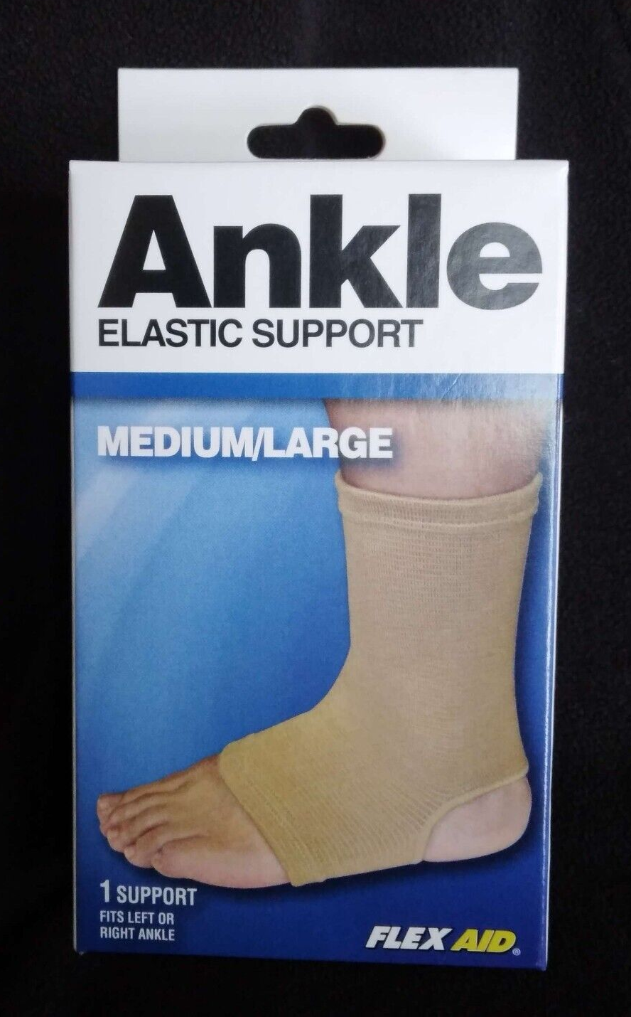 Flex Aid Elastic ANKLE SUPPORT BRACE Medium/Large 8"-12" NIB ...