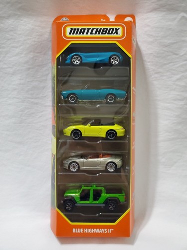 2024 Matchbox BLUE HIGHWAY II 5-Pack Mclaren Chevy Porsche Jeep Aston ...