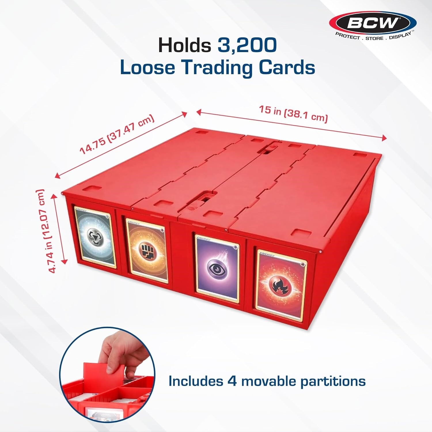 BCW Card Bin Hold Trading Gaming Sport Cards Toploaders Magnetic 3200 ...