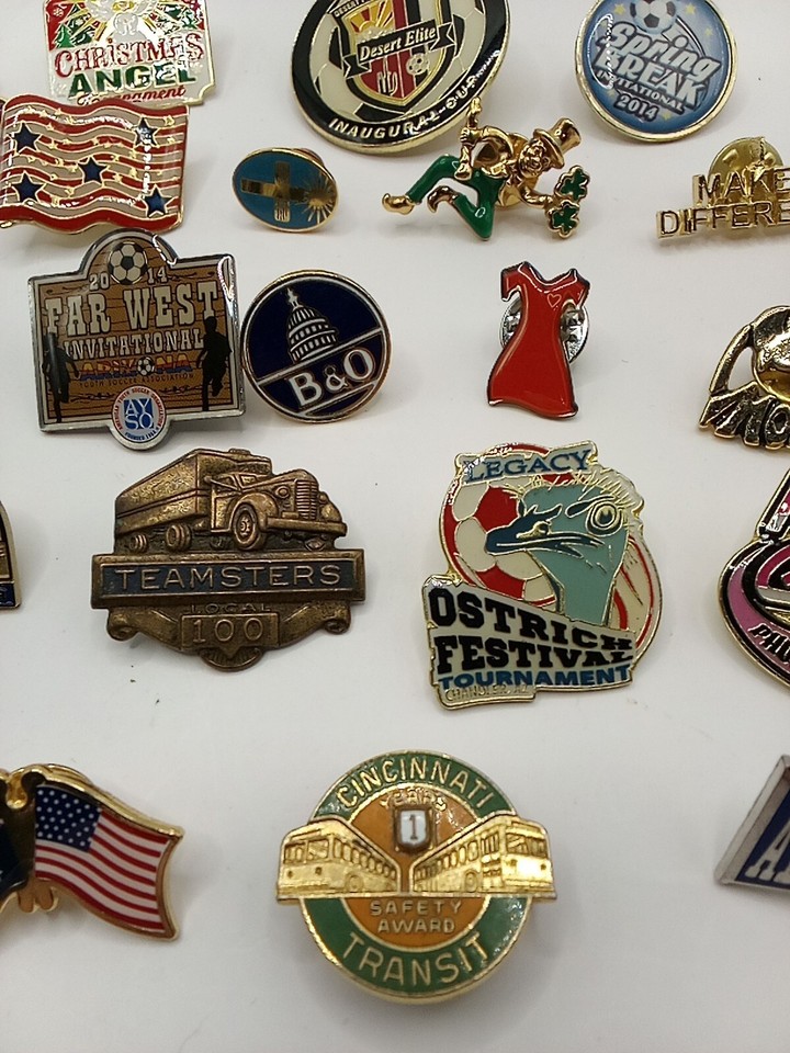Lapel Pins/Hat Pins Mixed Lot Railroad Education Sports Holiday ...