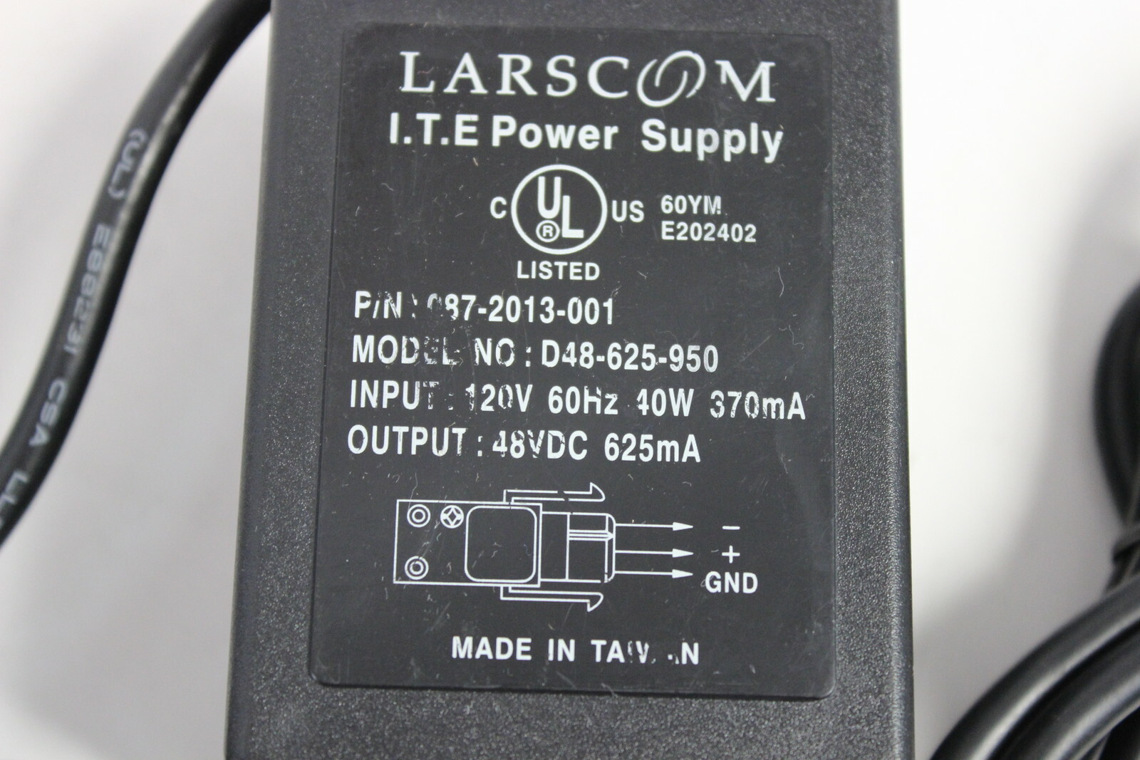 LARSCOM 087-2013-001 POWER SUPPLY 120V 60HZ 40W 370MA 48VDC 625MA D48 ...
