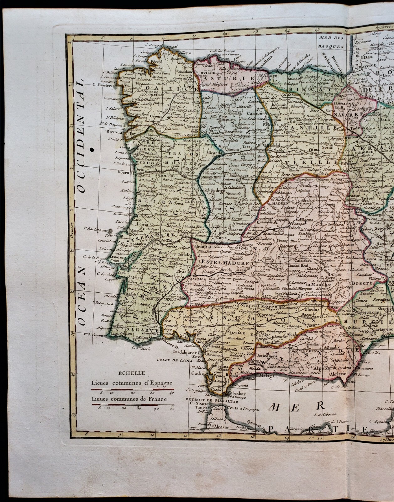 ANTIQUE MAP OF THE KINGDOM OF SPAIN & PORTUGAL 1790 | eBay