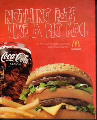Vintage print ad advertisement McDonalds Nothing Eats like a Big Mac ...