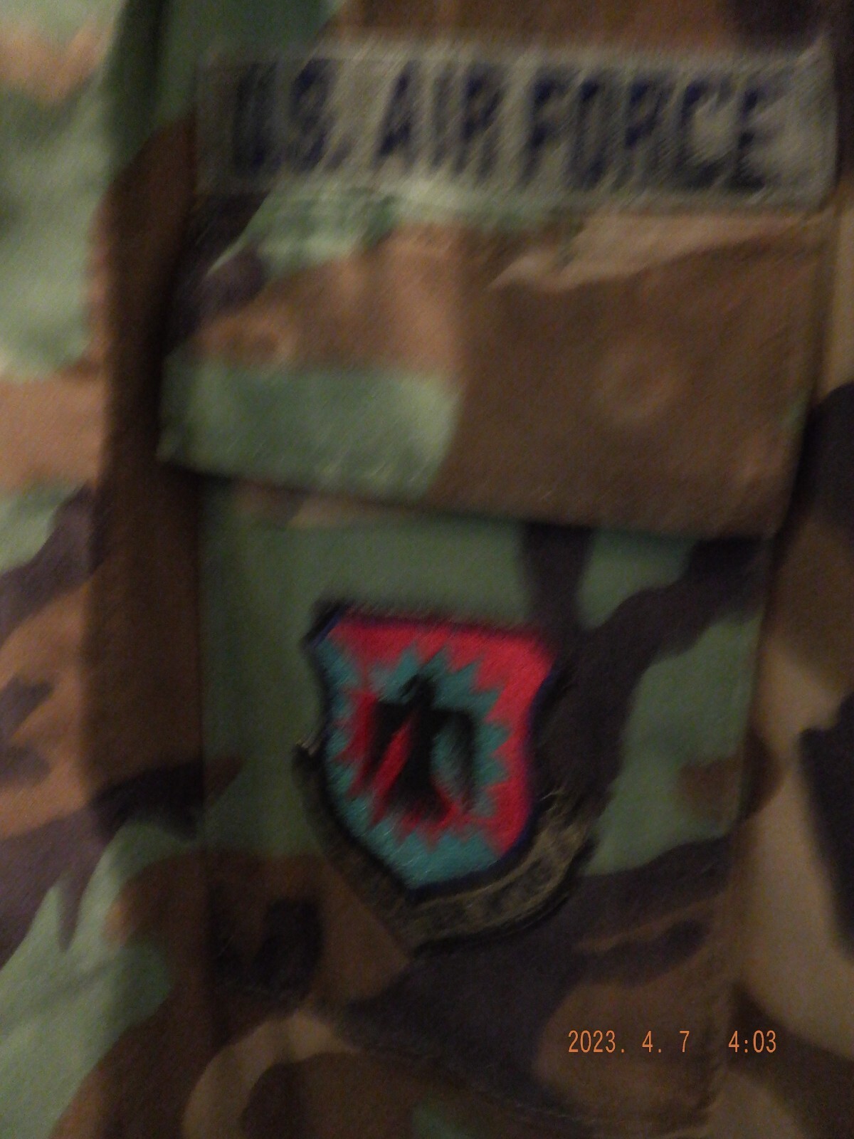 US ARMY Coat Woodland Camo Combat w/ Patches 173D F… - Gem