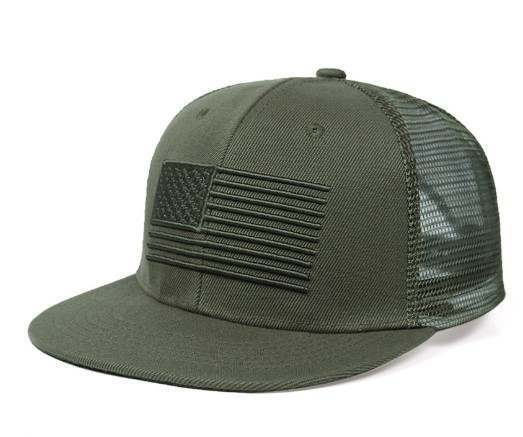 Embroidered USA American Flag Cotton Adjustable Snapback Mesh Trucker ...