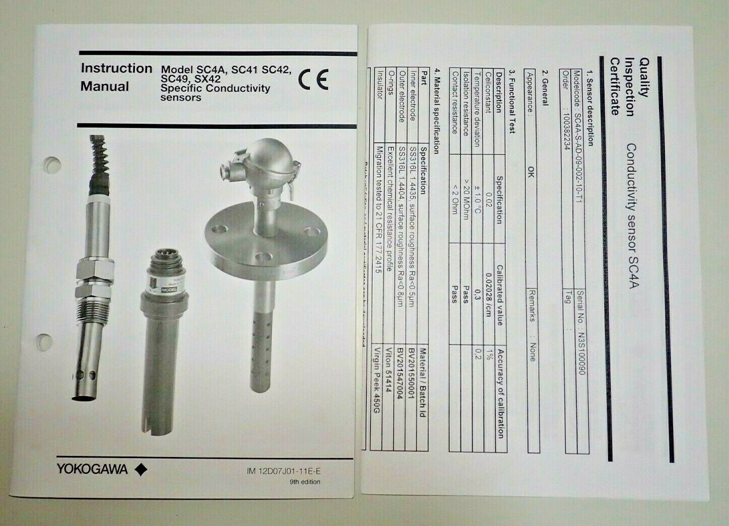 YOKOGAWA SC4A-S-AD-09-002-10-T1 CONDUCTIVITY SENSOR/PROBE NEW IN BOX | eBay