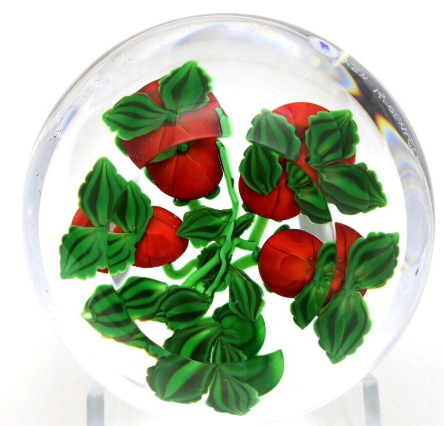 Large Ken ROSENFELD on the Vine Ripened TOMATOS Vegetable Art Glass ...