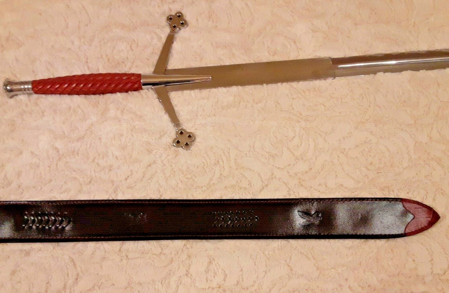 Vintage 50" Medieval Scottish Claymore with Leather Scabbard | eBay