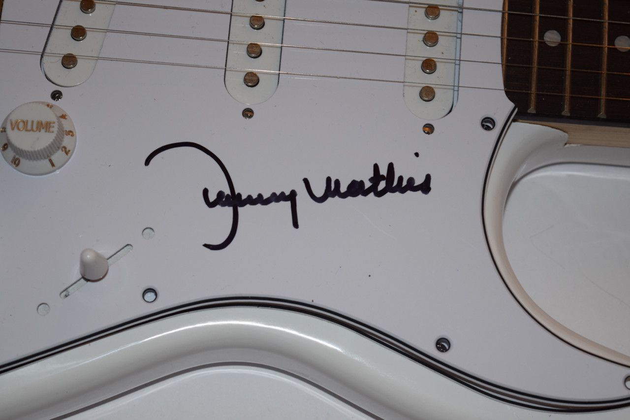 Johnny Mathis Signed Autographed Electric Guitar CHANCES ARE Singer COA ...