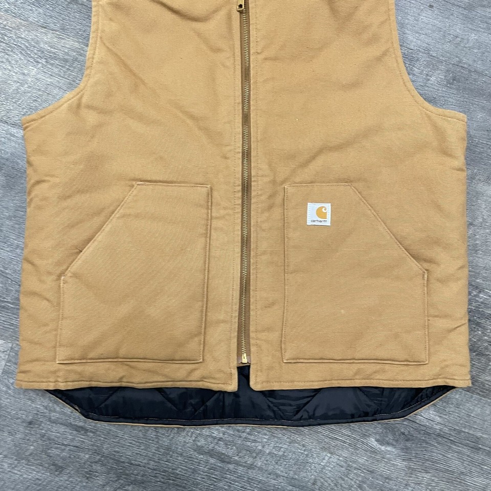 Carhartt V01 BRN Vest Mens Size XL Relaxed Fit Firm Duck Lined Property ...