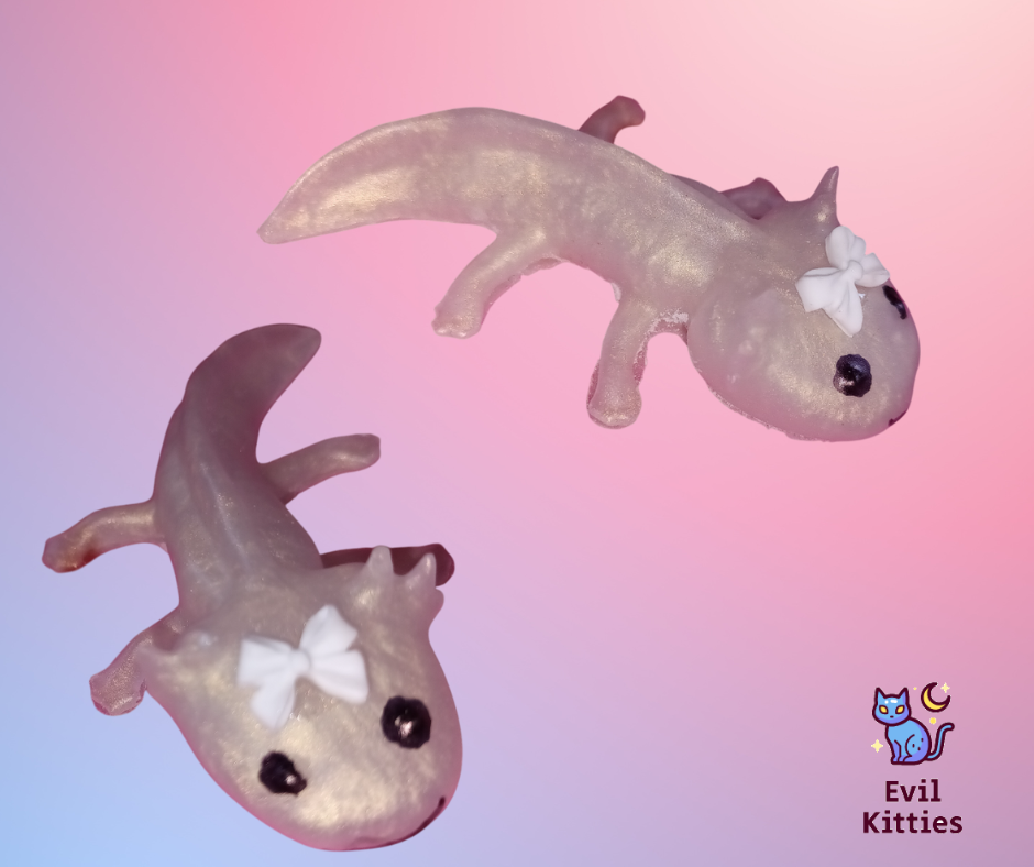 axolotl figurine, resin axolotl, handmade resin figure, resin animal ...