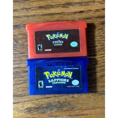 Nintendo Game Boy Advance Pokemon FireRed Version Sapphire Version Lot ...