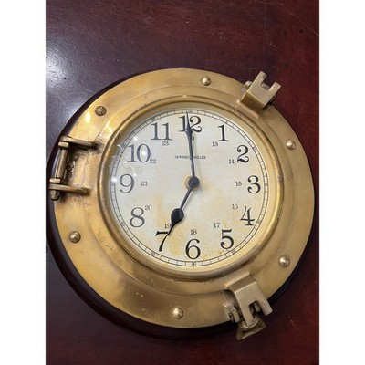 Howard Miller Nautical Porthole Wall Clock Brass Wood 23cm Diameter | eBay
