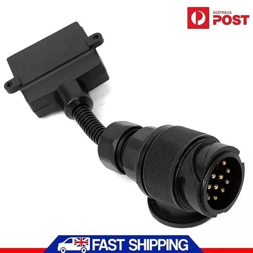 13-PIN ROUND PLUG TO 7-PIN FLAT SOCKET TRAILER ADAPTOR CARAVAN WIRING ...