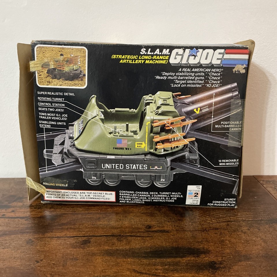 GI JOE 1987 SLAM Tank Strategic Long Range Artillery Machine w/ Box And ...