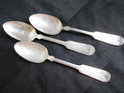 lot of 3 made in USA 1800's R.Wallace .900 WB./W Steel FIDDLEBACK ...