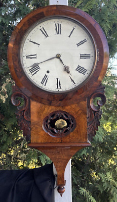 Antique 1860s Anglo American New Haven English Drop Wall Clock SEE ...