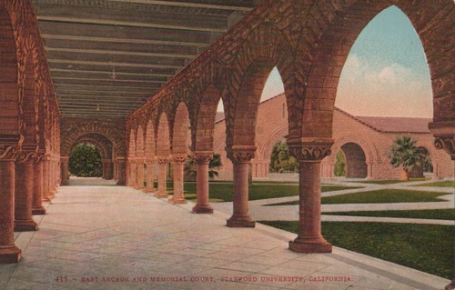 East Arcade And Memorial Court Stanford Uni CA Vintage Divided Back ...