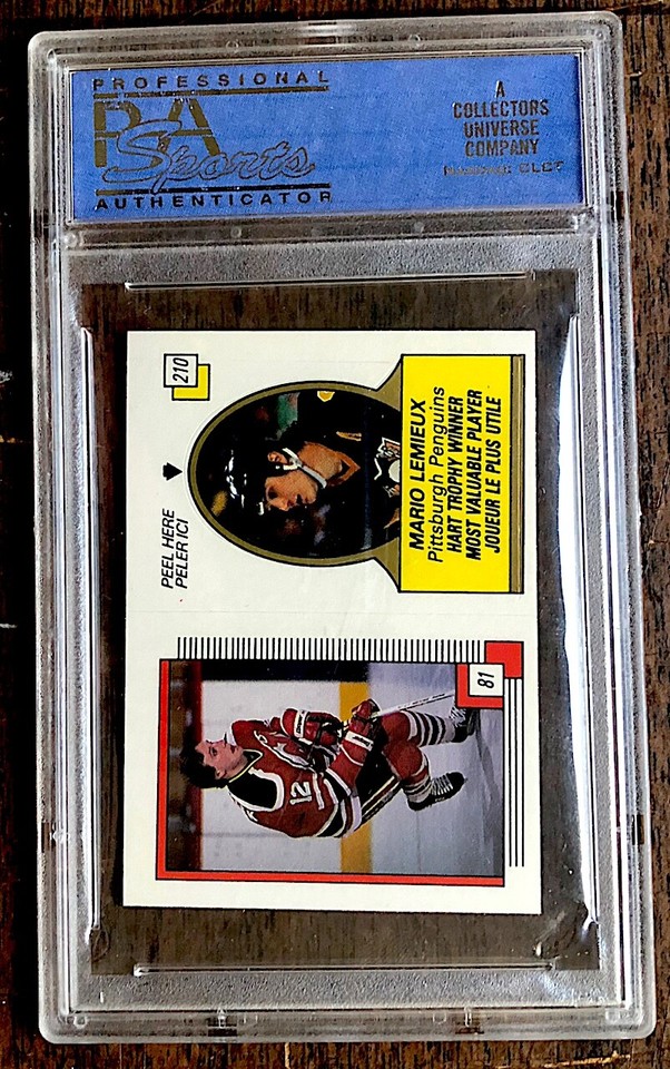 1988 O PEE CHEE STICKER BRETT HULL - MARIO LEMIEUX PSA 8 NMT-MT ! | eBay