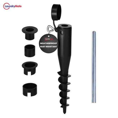 Screw In Ground Spike Rotary Airer Parasol Clothes Washing Line Anchor ...