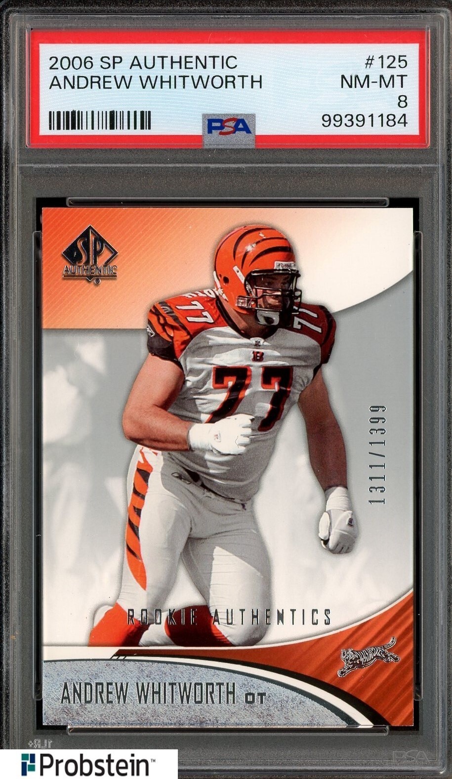 2006 SP Authentic #125 Andrew Whitworth Bengals RC Rookie /1399 PSA 8 ...
