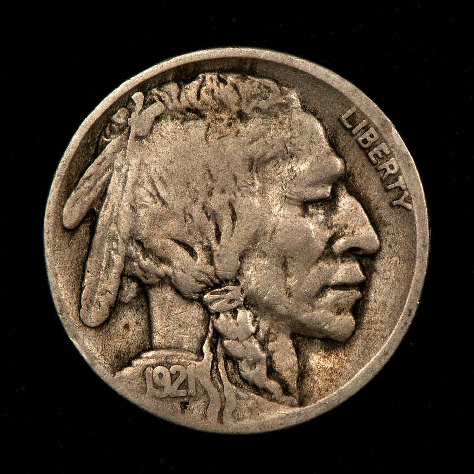 1921-S 5c Indian Head Buffalo Nickel - Weak Strike - VF Semi Key Date ...
