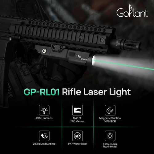 2000 Lumen Aluminum Alloy Rifle Laser Light Combo, 2.5 Hours Long ...