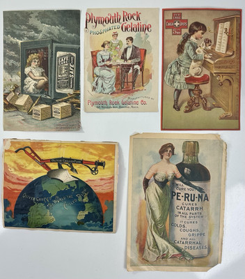 Antique Victorian Trade Card Paper lot Authentic 1890s set of 5 pieces ...