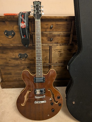 Vintage Encore/Samick SARC-902 semi-hollowbody electric guitar and hard ...