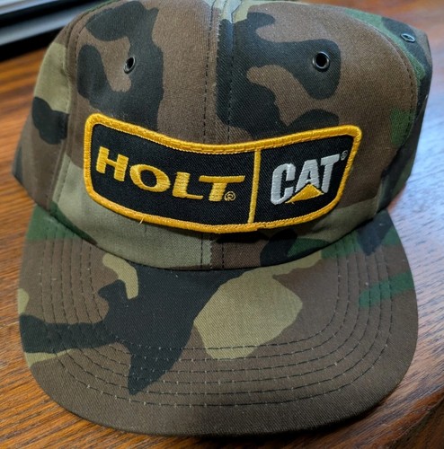 Vintage Holt CAT Patch Camo Trucker Hat Snapback Cap Foam USA ...