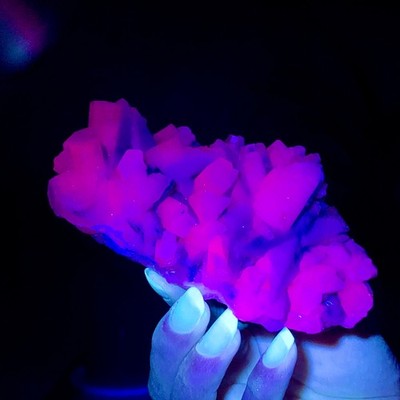 308G Natural Pink Fluorescence Columnar Panda Calcite Mineral Specimen ...