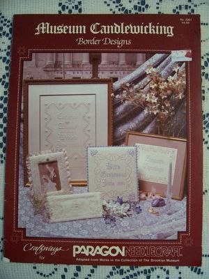 PARAGON Vtg MUSEUM CANDLEWICKING EMBROIDERY Borders PATTERNS TRANSFERS ...