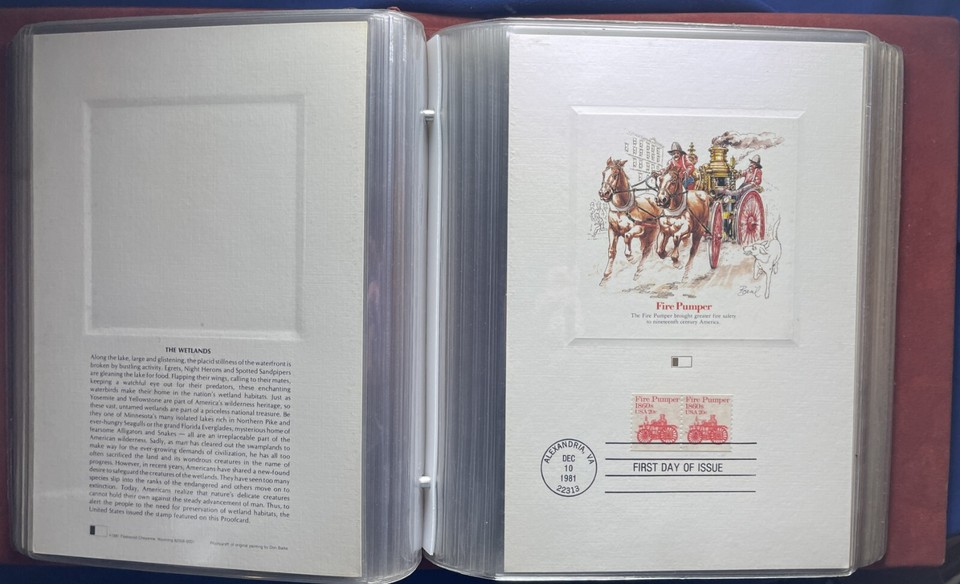 Proofcard Society of the United States philatelic stamp collection red ...