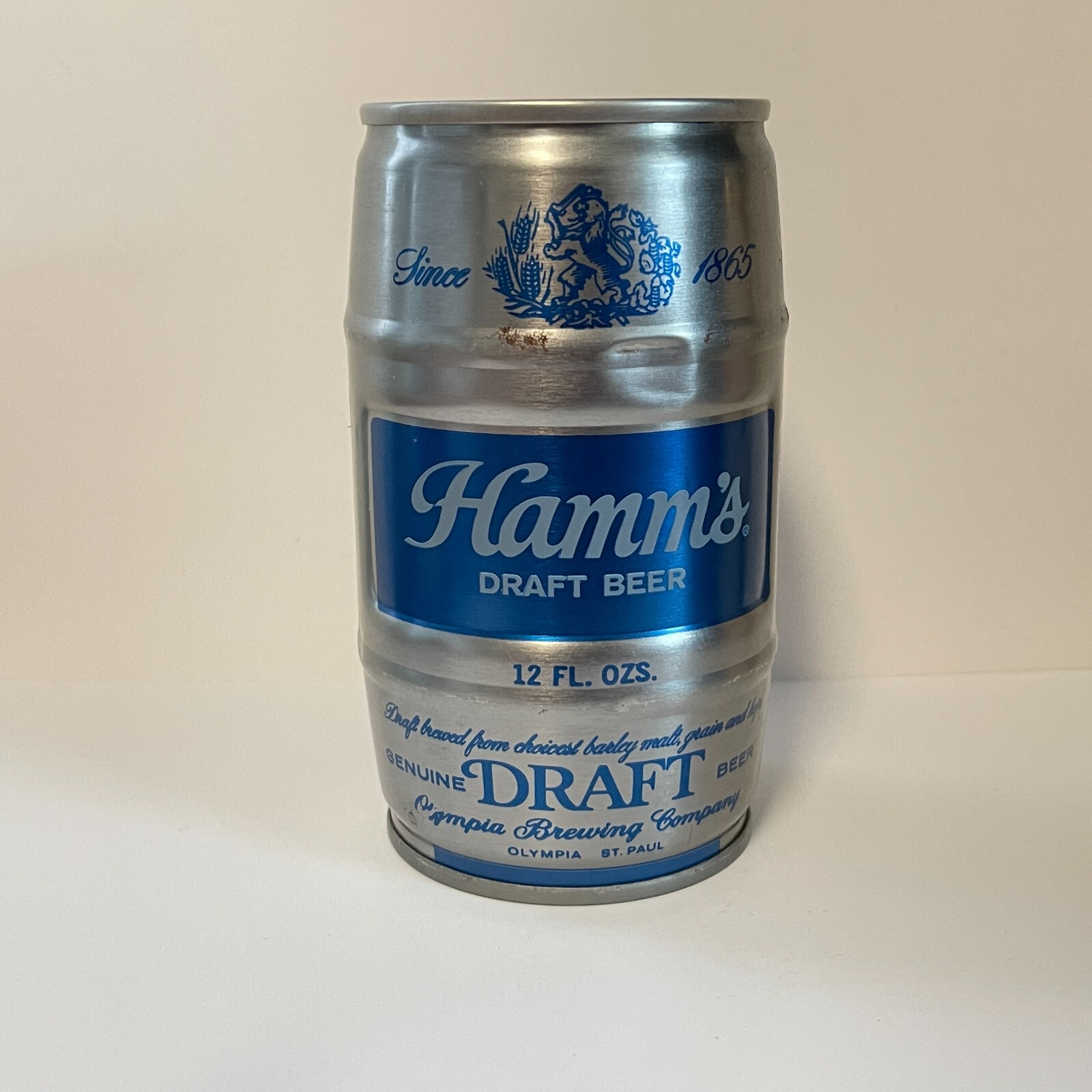 HAMMS DRAFT BEER KEG BARREL Pull Tab Top top can ALL ORIGINAL Bottom ...