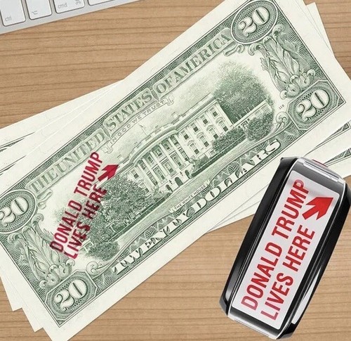 Donald Trump Lives Here ️ Self Inking Red Rubber Stamp Great FUN ...