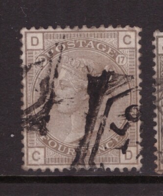 Queen Victoria 1880 4d Grey-brown Crown watermark SG 160 plate 17 CD ...