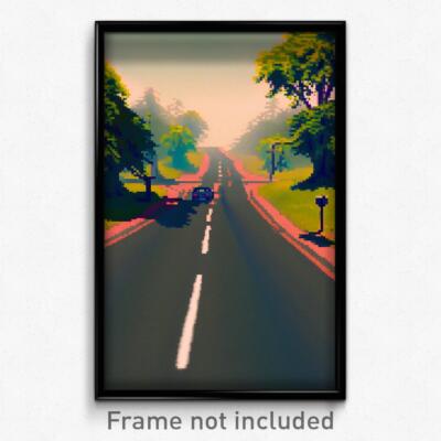 Pixel Art Poster - Shifty Crossroad (8 Bit Psychedelic Trippy Video ...