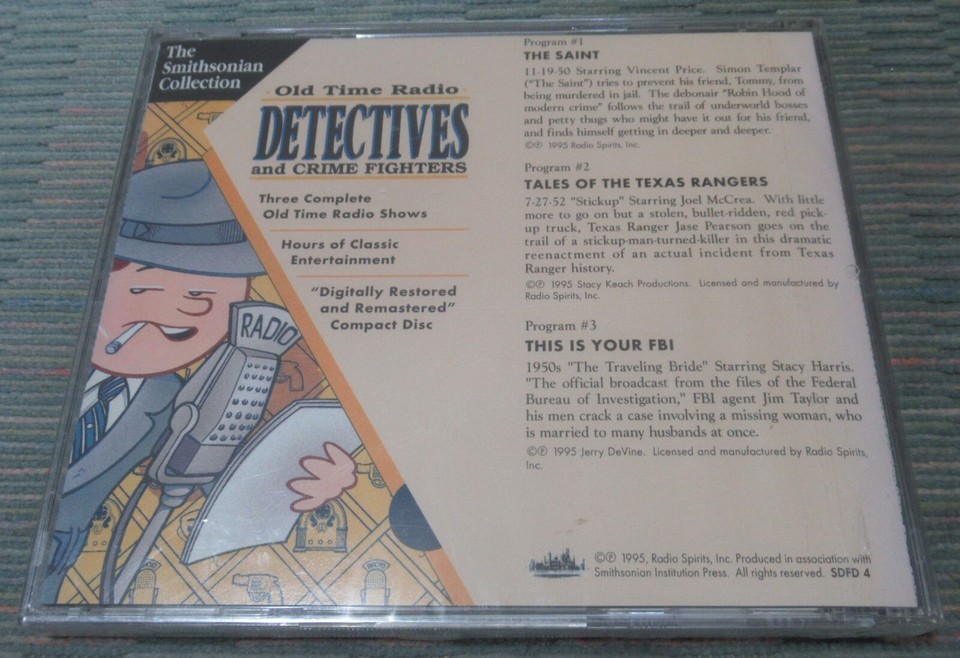 CD Old Time Radio Detectives & Crime Fighters Smithsonian Collection ...