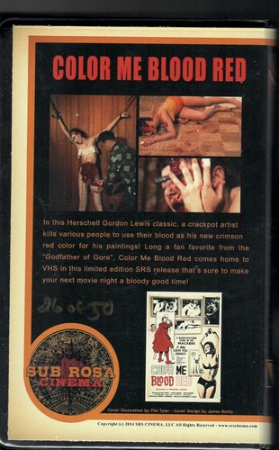 Color Me Blood Red (VHS CLAMSHELL With POSTER) BRAND NEW - #27 of only ...