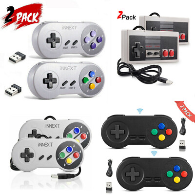 2Pack Wireless/Wired SNES NES USB Controller Gamepad Joypad for Mac PC ...
