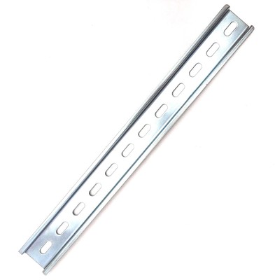 1 Piece DIN Rail Slotted Zinc Plated Steel RoHS 12" Inches Long 35mm 7 ...