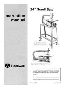 Delta 24" Scroll Saw Instruction Manual | eBay